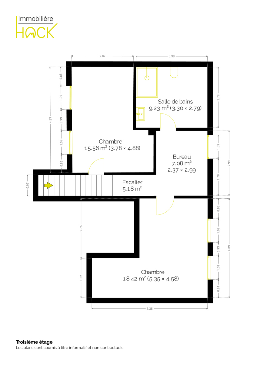 A 3C - Duplex 3 ch 2 sdb avec cave et 2 empl. de parking (int/ext ...